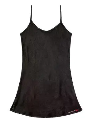 DIESEL Logo-print Slip Dress - Black