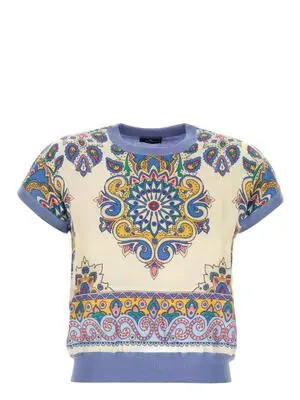 Etro Paisley-print Short-sleeve Top - Blue