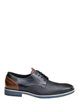 Lloyd Harris Textured Leather Derby Shoes - Blue