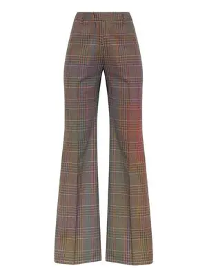 Etro Plaid Flared Trousers - Brown