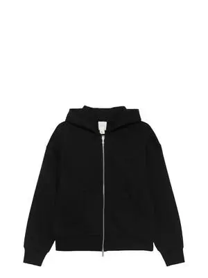 Calvin Klein Logo-embroidered Zip-up Hoodie - Black
