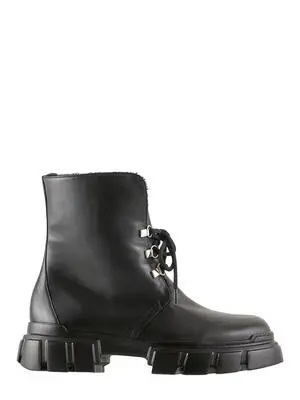 HOGL Lace-up Combat Boots With Chunky Platform Sole - Black