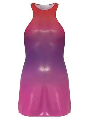 Oseree Gradient Shimmer Mini Dress - Pink