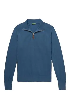 Sid Mashburn Cotton Half-zip Sweater - Blue
