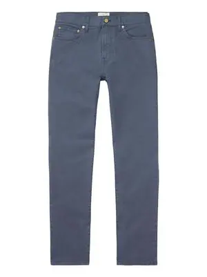 Sid Mashburn Straight-leg Cotton-blend Twill Trousers - Blue