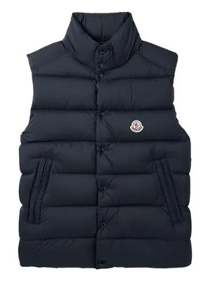 Moncler Logo-Appliquéd Quilted Shell Down Gilet Navy