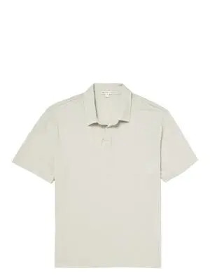 JAMES PERSE Open-collar Cotton-jersey Polo Shirt - Gray