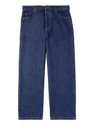 Loewe Wide-leg Logo-appliquéd Jeans - Blue