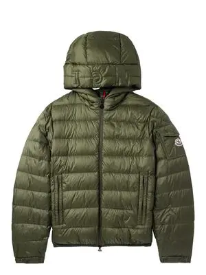Moncler Najan Logo-appliquéd Quilted Shell Hooded Down Jacket - Green