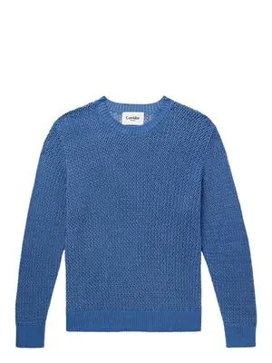 CORRIDOR Open-knit Pima Cotton Sweater - Blue