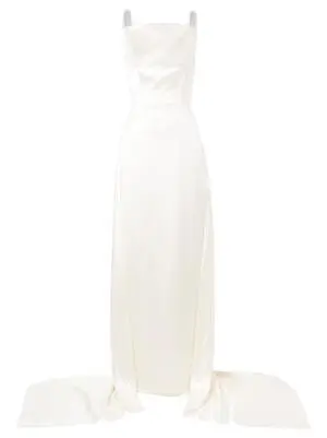 DANIELLE FRANKEL Emerson Silk And Wool-blend Satin Gown - Off-white