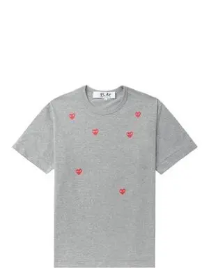 Play Comme Des Garcon Red Heart Logo Tee - Grey