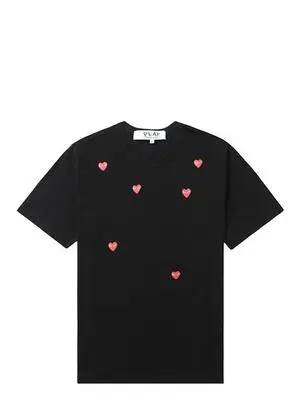 Play Comme Des Garcon Red Heart Logo Tee - Black