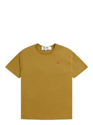 Play Comme Des Garcon Heart Logo Tee Shirt - Mustard