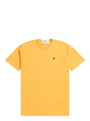 Play Comme Des Garcon Heart Logo T-shirt - Yellow