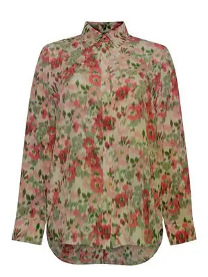ADAM LIPPES Floral-Print Silk Shirt