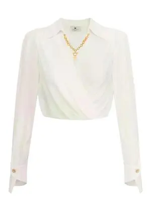 Elisabetta Franchi Long-sleeve Wrap Blouse - White
