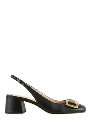 HOGL Mary Buckle-embellished Slingback Pumps - Black