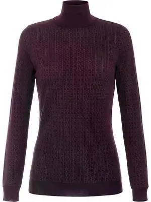 Elisabetta Franchi Jacquard Roll-neck Jumper - Red