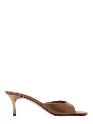 Amina Muaddi 60mm Leather Sandals - Brown