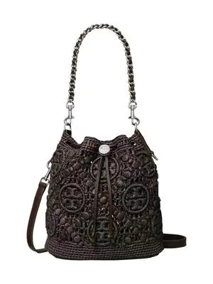 Tory Burch T Monogram Bucket Bag - Brown