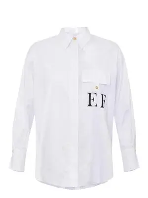Elisabetta Franchi Logo-print Button-up Shirt - White