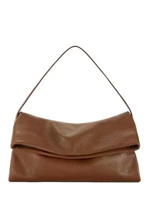 Elisabetta Franchi Leather Folded Shoulder Bag - Brown