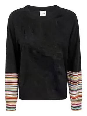 Paul Smith Artist Stripe-cuff Sweater - Black
