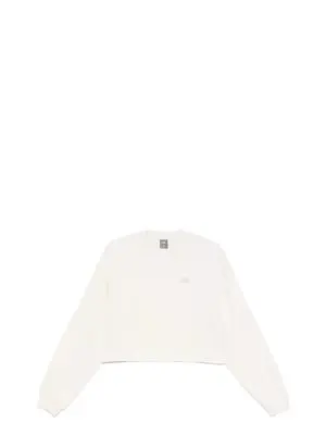 NEW BALANCE Embroidered Cropped Sweatshirt - Neutrals