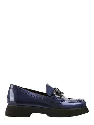HOGL Stacy Patent-leather Chain Loafers - Blue