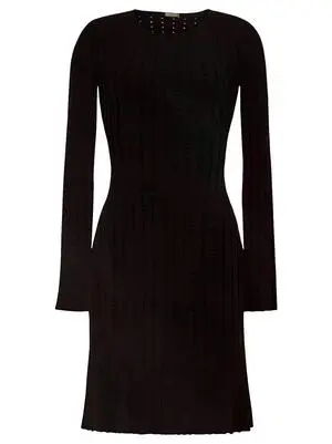 Adam Lippes Pointelle-knit Minidress - Black