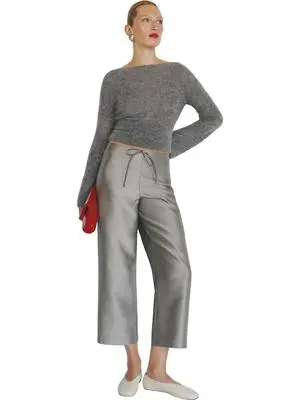 REFORMATION Reformation Olina Cropped Pant Silver