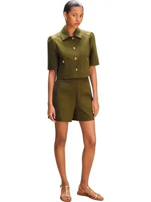 ME+EM Herringbone Patch Pocket Short - Deep Golden Olive