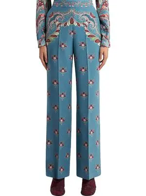 Etro Printed Silk Trousers - Print On B