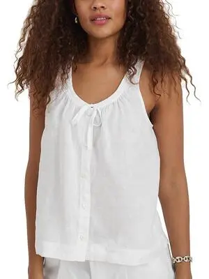 ALEX MILL Sidney Linen Top - White
