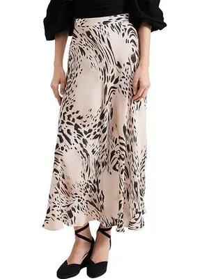 PHASE EIGHT Animal Print Skirt - Black/ivory