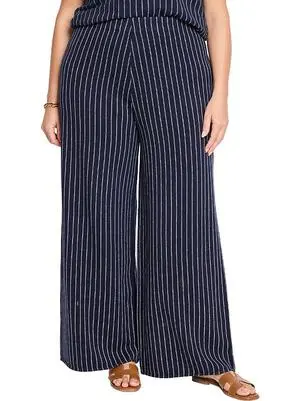 NIC+ZOE Striped Wide Leg Pants - Indigo Multi