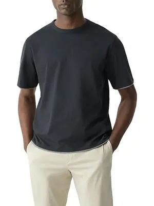 Theory Double Layered Tee - Black/carbon