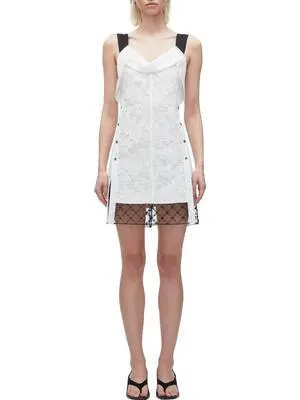 3.1 Phillip Lim Sleeveless Corded Lace Minidress - White-black