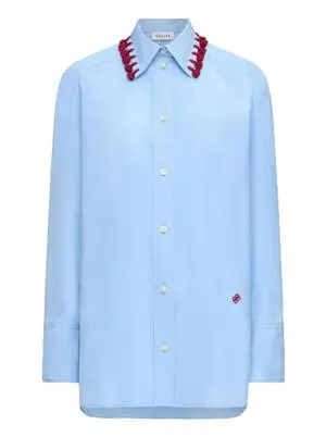 CALLAS MILANO Lyn Tassel Collar Shirt - Blue