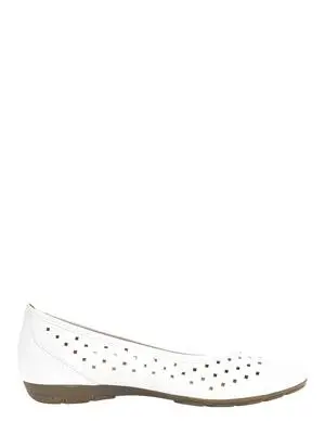 Gabor Perforated Ballet Flats - White