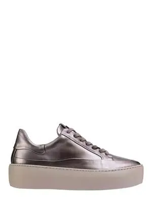 HOGL Illusion Metallic-leather Platform Sneakers - Silver