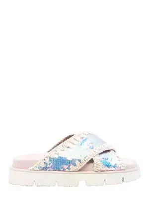 Mou Sequin-embellished Platform Sandals - Pink