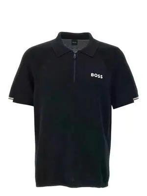 BOSS Zip-neck Polo Shirt - Black