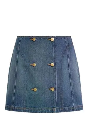 Ulla Johnson Button-embellished Denim Skirt - Blue
