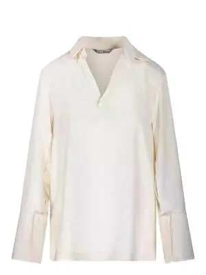 Max Mara V-neck Blouse - 005 Bianco Avorio
