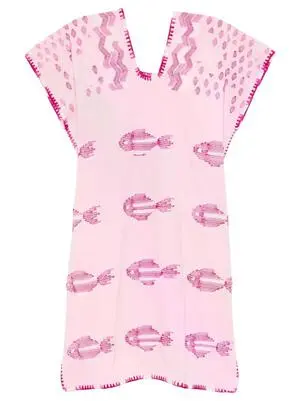 PIPPA HOLT Fish-print Mini Dress - Pink