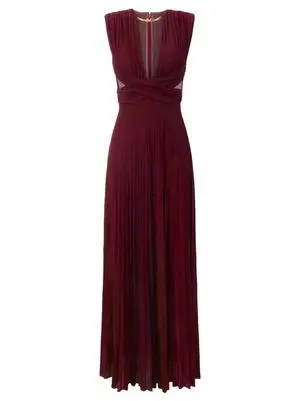 Elisabetta Franchi Pleated Gown - Red