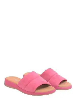 Gabor Suede Flat Sandals - Pink