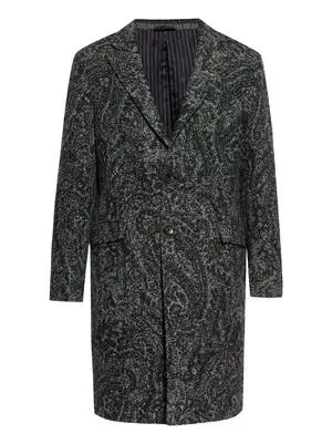 Etro Paisley-patterned Long Coat - Black